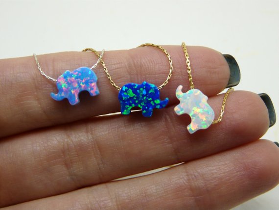 Opal elephant necklace | Opal Gold filled jewelry | OpaLandJewelry