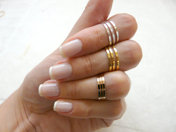 Women's Knuckle Ring Set - 8 Piece | Opal Gold filled jewelry